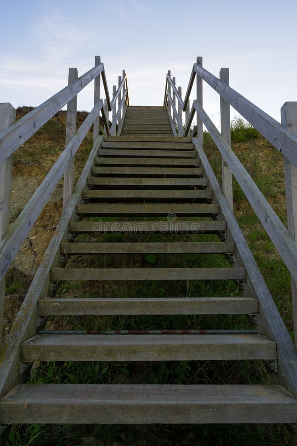Wooden Steps Heading Down Over the Beach and Sand Dunes at Lowestoft ...