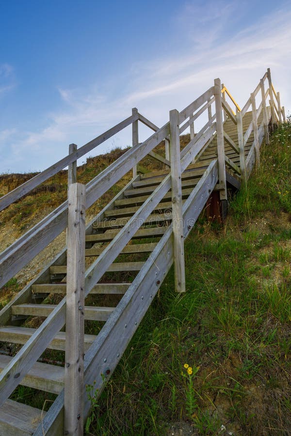 Wooden Steps Heading Down Over the Beach and Sand Dunes at Lowestoft ...
