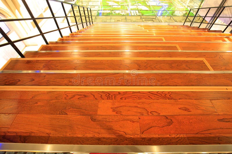 Wooden steps in the room stock photo. Image of stairway - 175753834