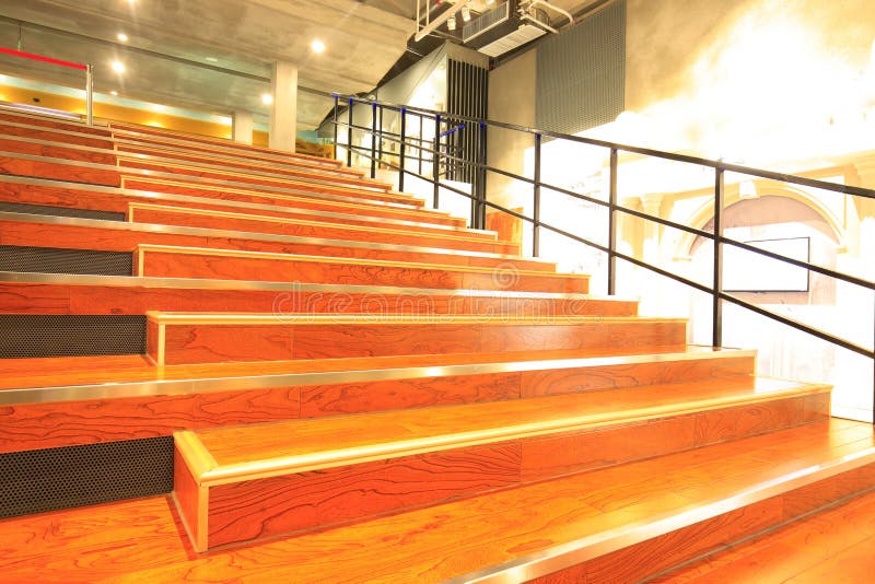 Wooden steps in the room stock image. Image of room - 175753963