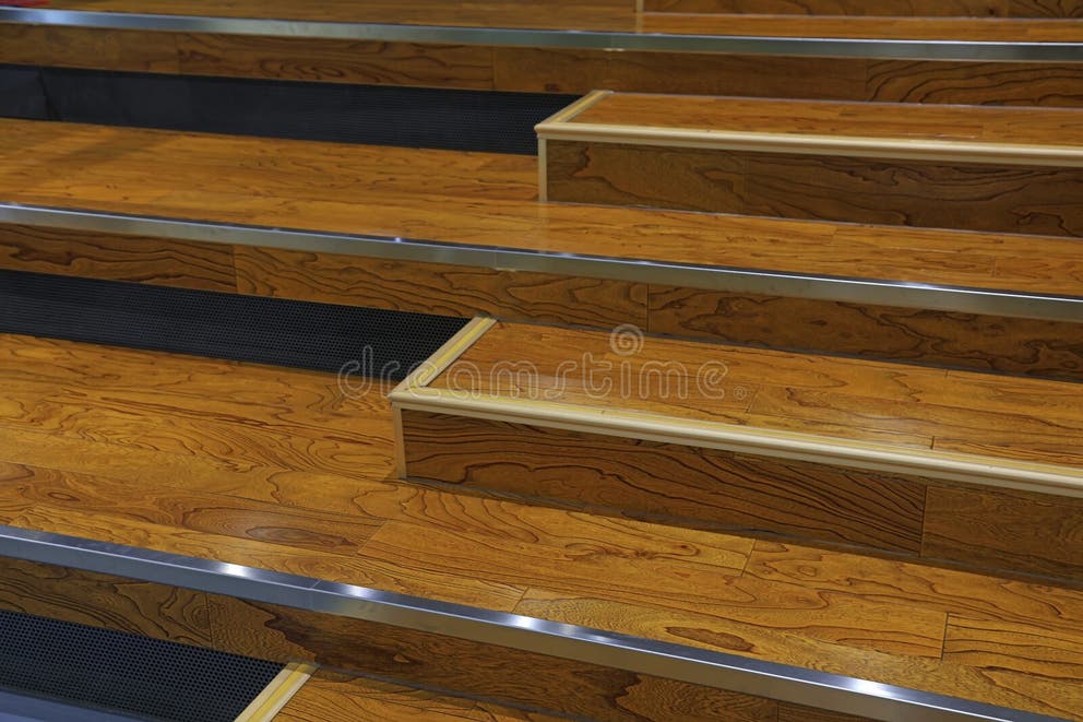 Wooden steps in the room stock image. Image of indoor - 365249381