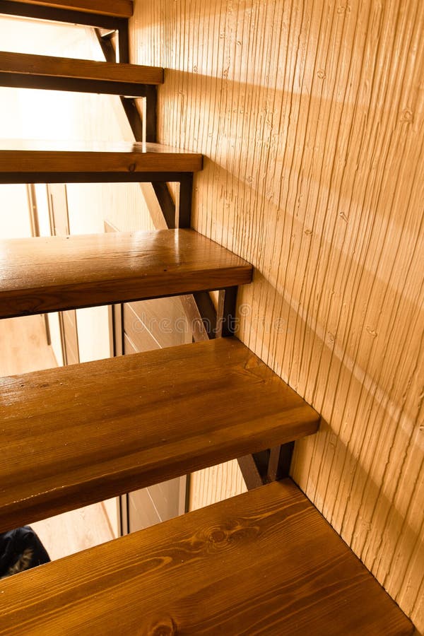 Wooden Steps on the Stairs in the House Stock Image - Image of house ...
