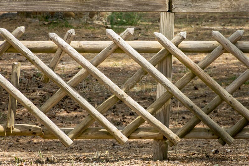 Wooden Stick Fence with Geometric Structure Stock Image - Image of ...