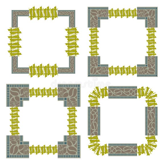 Wooden Stick Frame. Rustic Natural Border. Brown Plank Pattern. Vector ...