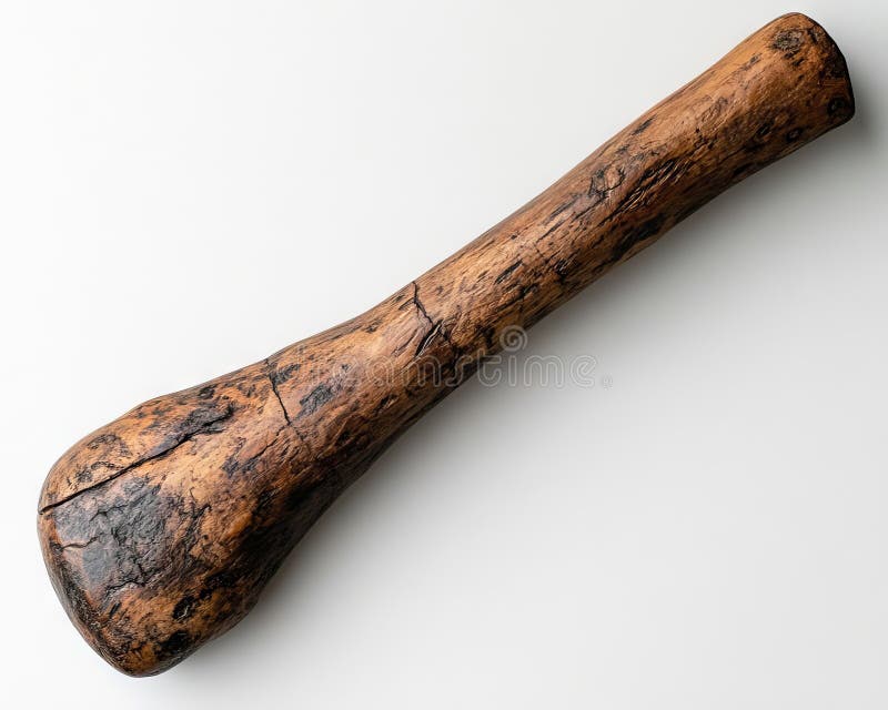 A Wooden Stick with a Wooden Handle on a White Surface Stock Photo ...
