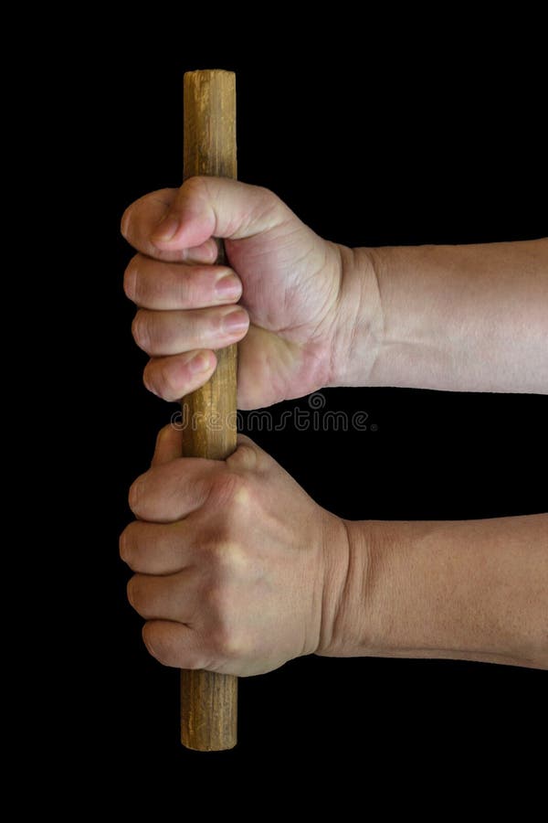 Wooden stick in the hands stock photo. Image of background - 172440406