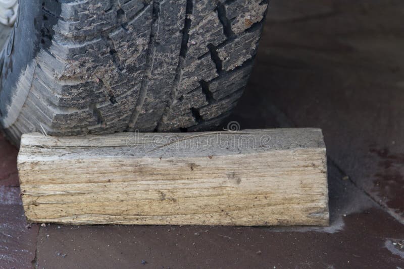 Wooden Stick Under the Wheel Stock Photo - Image of detail, forbidden ...