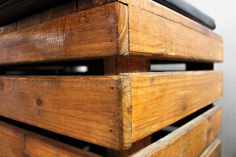 Wooden Stool Chair, Wooden Box for Chair Stock Image - Image of natural ...