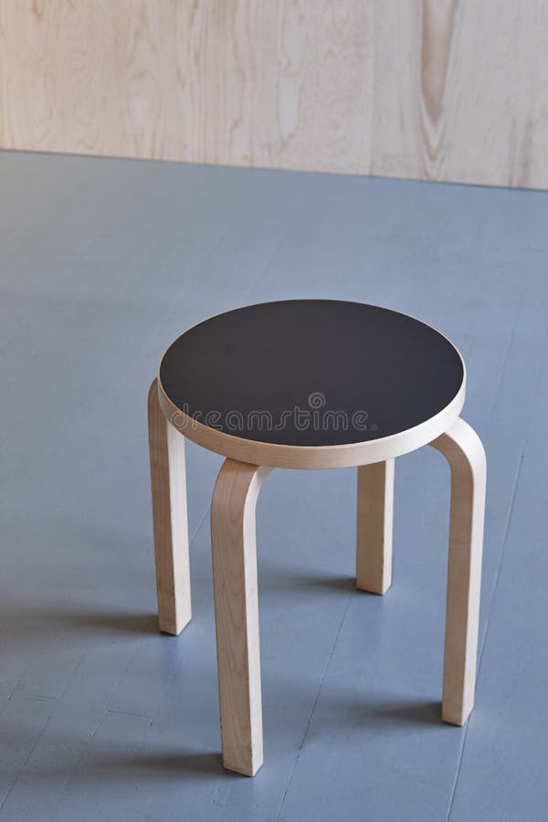 Wooden Stool on an Empty Room. Home Interior Detail Stock Photo - Image ...