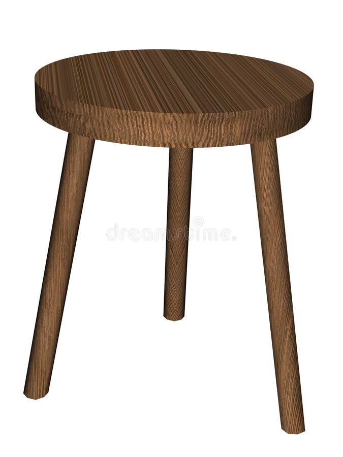 Wood Stool stock vector. Illustration of household, domestic - 35407177