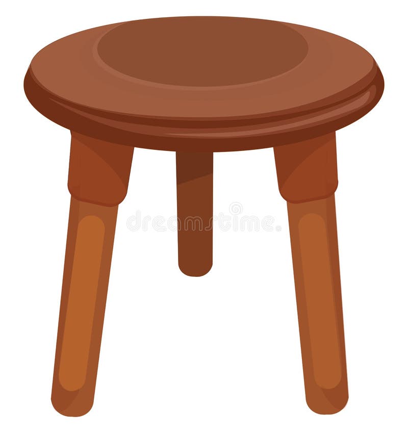 Wooden stool, icon stock vector. Illustration of decor - 261378490