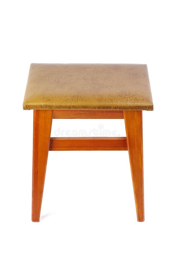 Wooden Stool Isolated On White Background Stock Photo - Image of stool ...