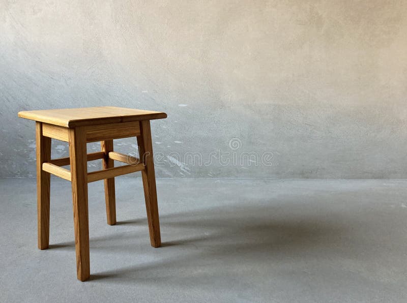Wooden stool in room stock image. Image of object, closeup - 198573219