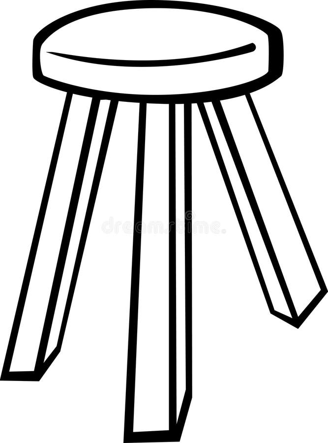 Wooden Stool Vector Illustration Stock Vector - Illustration of legs ...