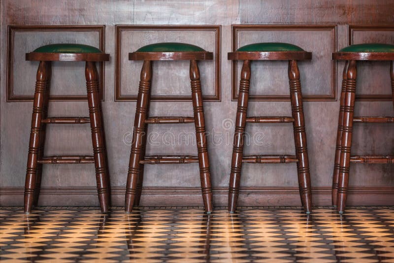 Wooden stools stock photo. Image of architecture, drink - 68871316