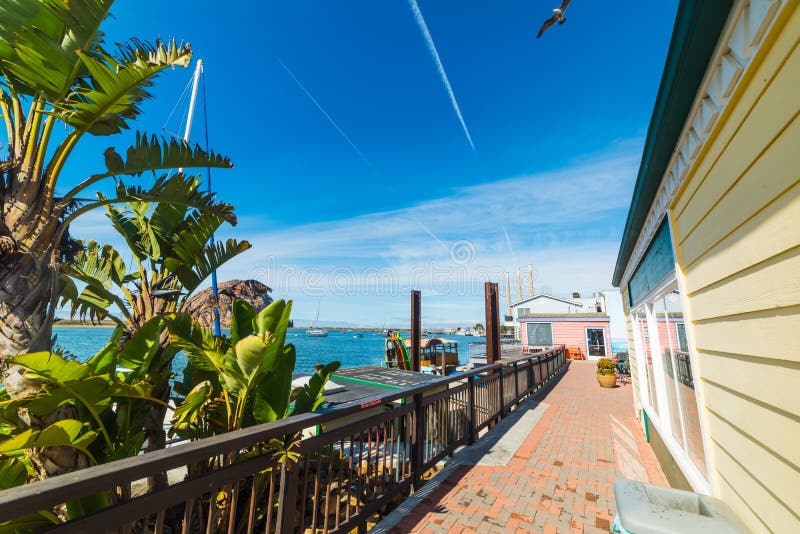 Wooden stores in Morro Bay stock image. Image of landscape - 87734171