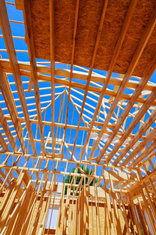 Wooden Structure Framework Skeletal Frame of a Building, Highlighting ...