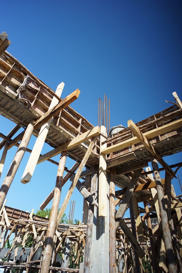 Wooden Structure for Supporting the Building Process Stock Photo ...