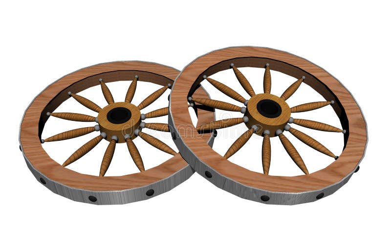 Wooden Studded Carriage Wheel Stock Illustration - Illustration of ...