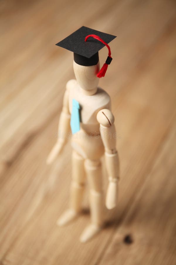 Wooden Student Figure, Training and Education Stock Photo - Image of ...