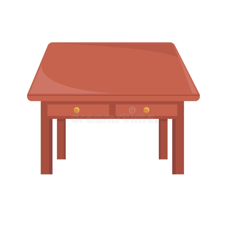 Wooden Study Desk Vector Element Design Template Stock Vector ...