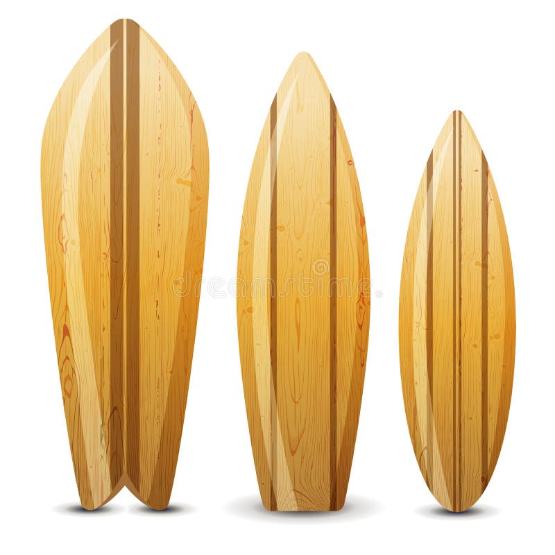 Wooden Surf Boards with Hawaii Concept Stock Vector - Illustration of ...