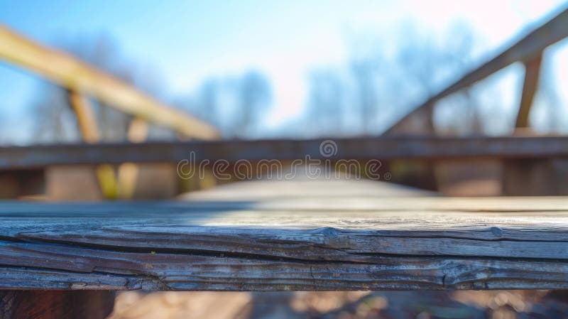 Wooden Surface Distant View Bridge Forest Stock Photos - Free & Royalty ...