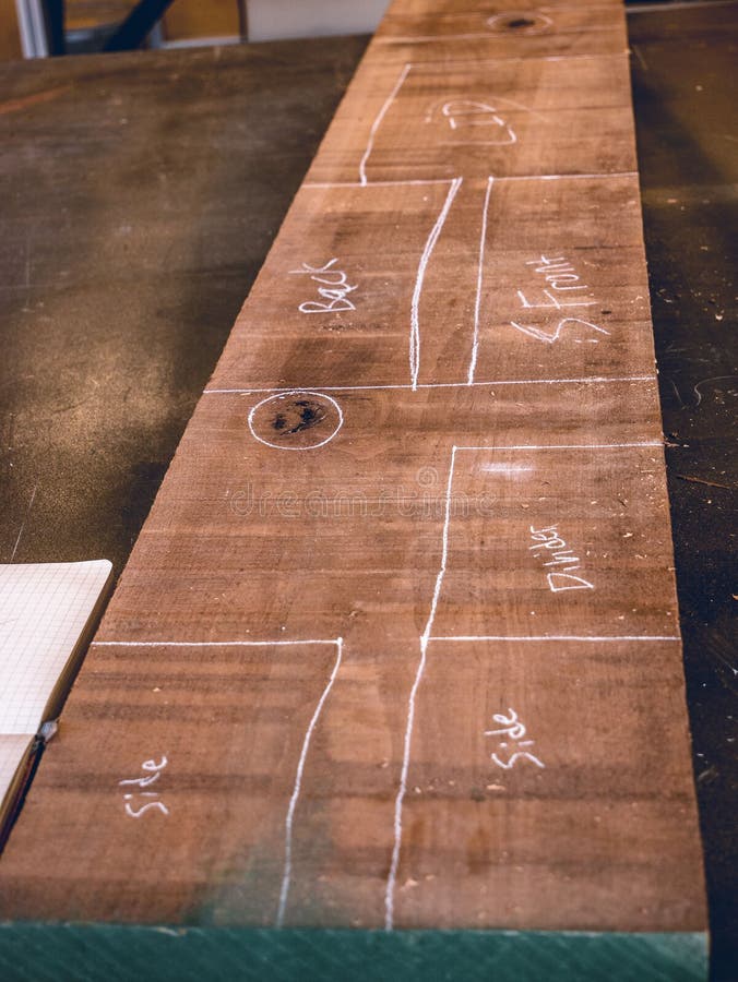 Wooden Surface with Layout Markings, Vertical Shot Stock Image - Image ...