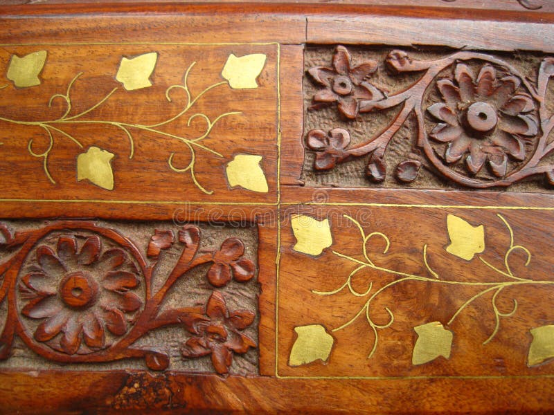 Texture of Wood Surface with Thread Elements and Pattern Inlay Stock ...