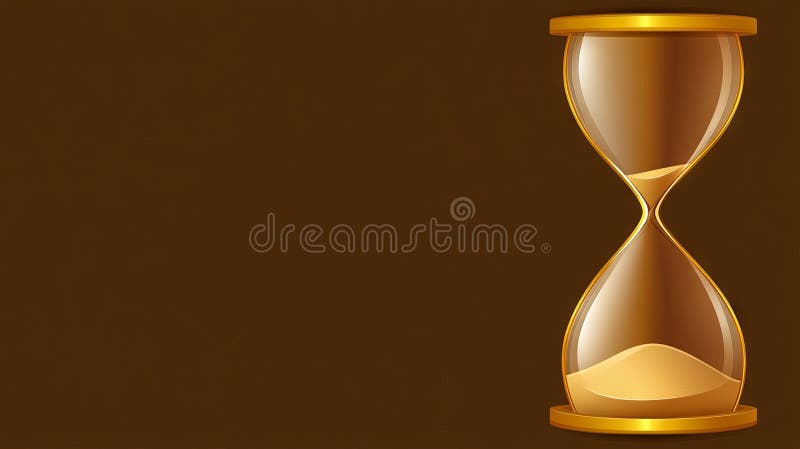 A Wooden Surface Serves As the Base for a Golden Hourglass with a ...