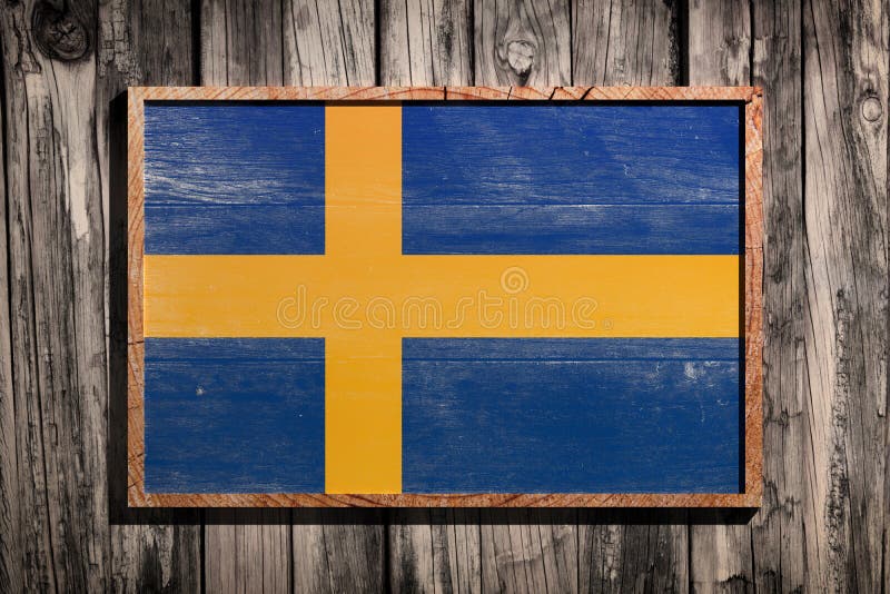 Wooden Sweden flag stock photo. Image of frame, symbol - 104267902