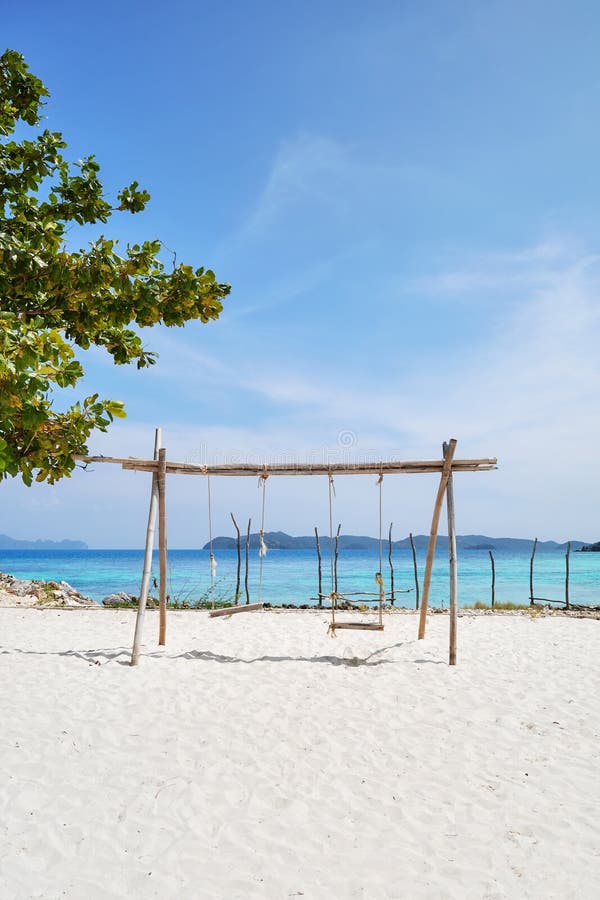 Wooden Swing on the Beach of a Tropical Island in the Philippines Stock ...