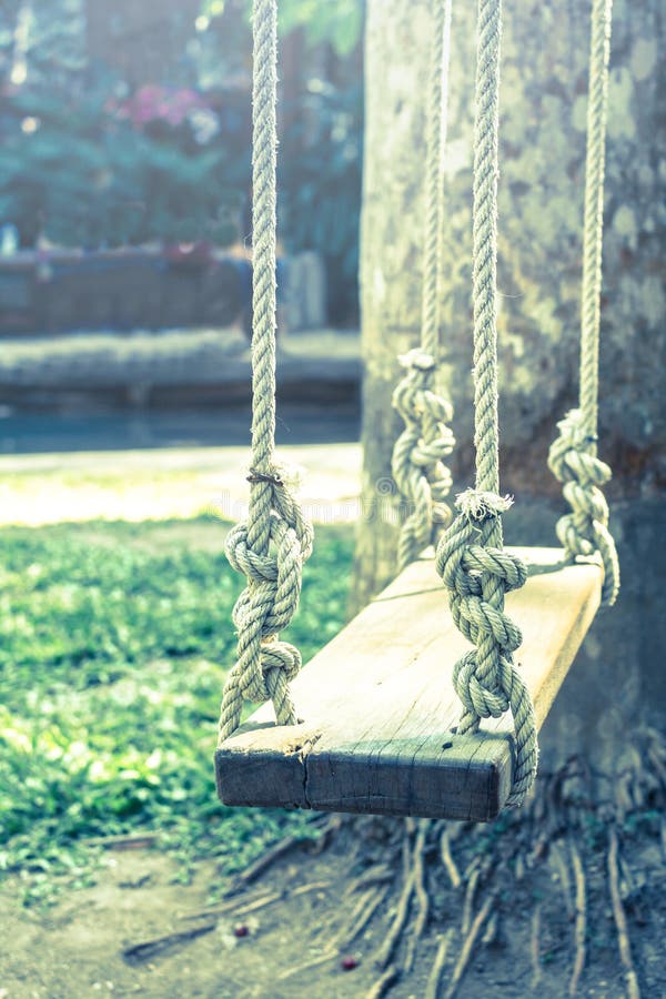 Wooden Swing Board,vintage Stlye Light. Stock Image - Image of wood ...