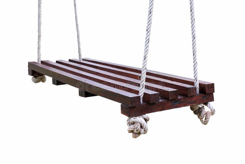 Wooden Swing Isolated on White Background Stock Photo - Image of ...