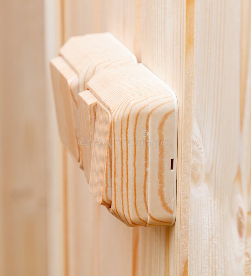 A Wooden Switch Box with Three Switches on it Stock Photo - Image of ...
