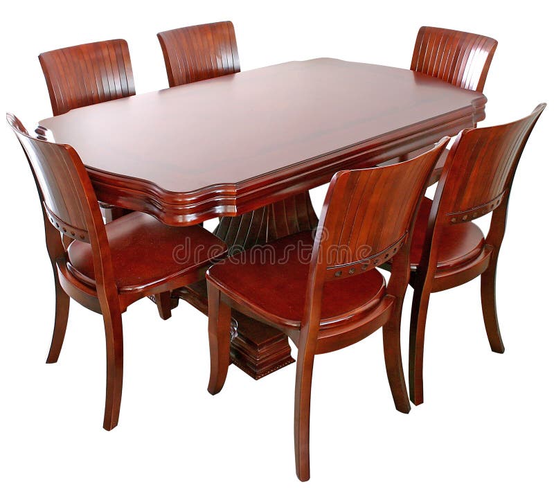 Solid Wood Kitchen Table Set, Isolated Stock Image - Image of kitchen ...