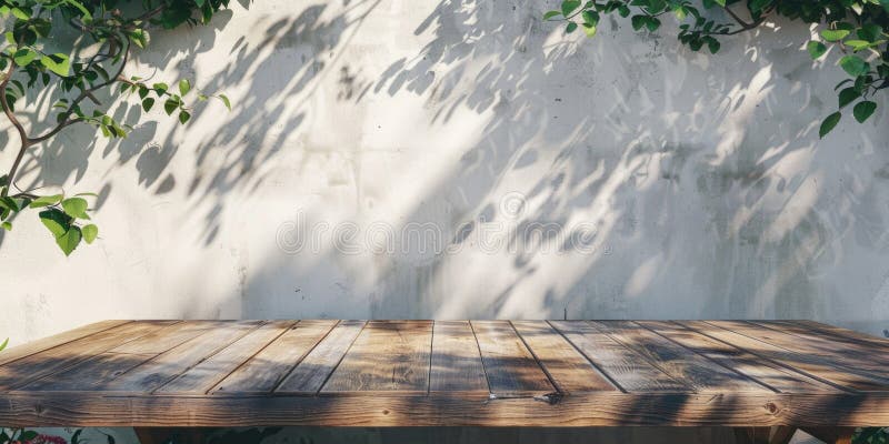 Wooden Table Against White Background Stock Image - Image of minimalist ...