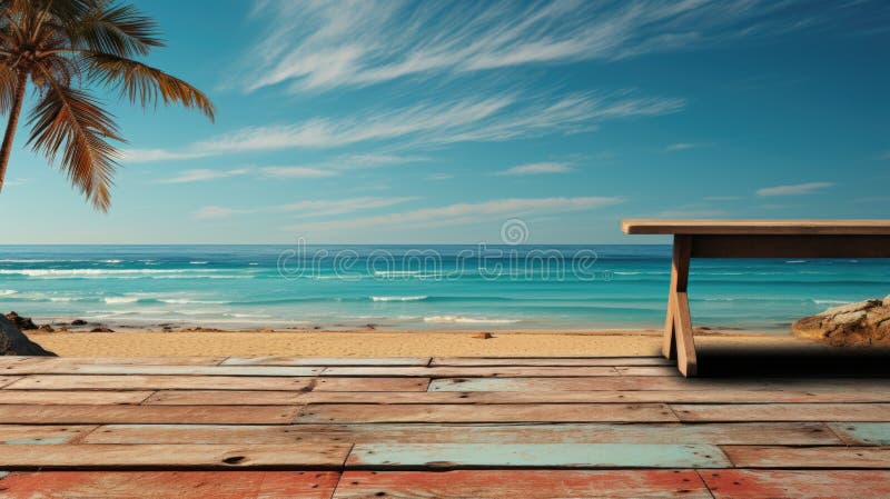 A Table Set for Two on the Beach, AI Stock Photo - Image of tourist ...