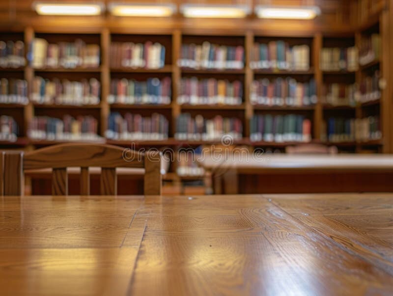Wooden Table and Bookshelf stock photo. Image of desk - 374201170