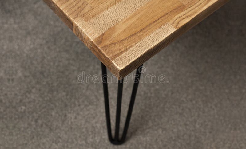 Wooden Table. Corner of the Table. Furniture Element. Background. Stock ...