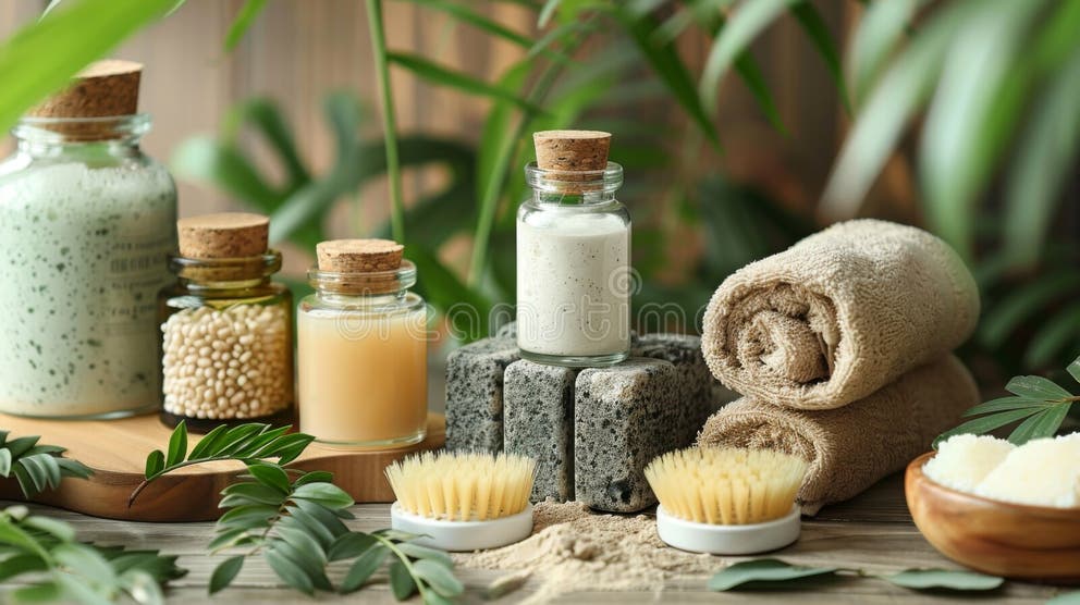 Varied Items on Wooden Table Stock Photo - Image of random, cleanliness ...