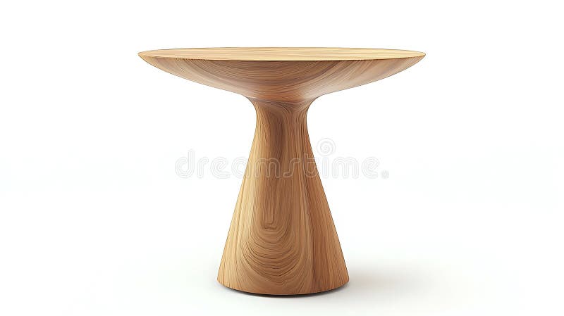 A Wooden Table with a Curved Top and a Pointed Bottom Stock Image ...