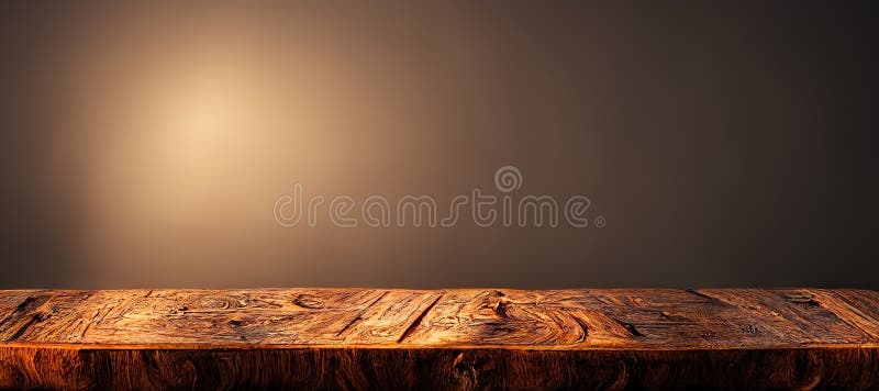 Wooden Table with Dim Light Background Stock Illustration ...