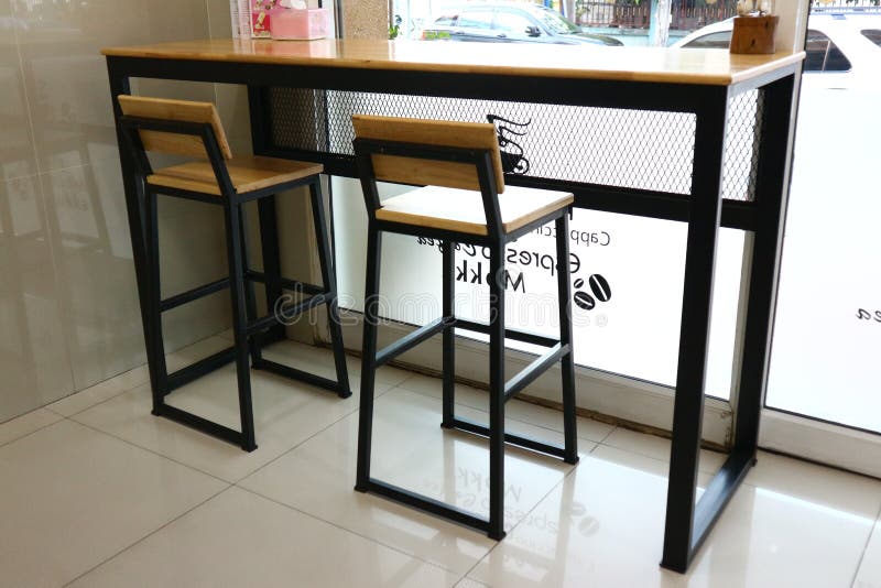 Wooden Table for Dining Room in Vintage Style Stock Image - Image of ...