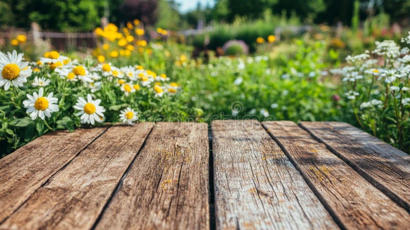 A Wooden Table Display Featuring Flowers, Greenery, and Blossoms for ...