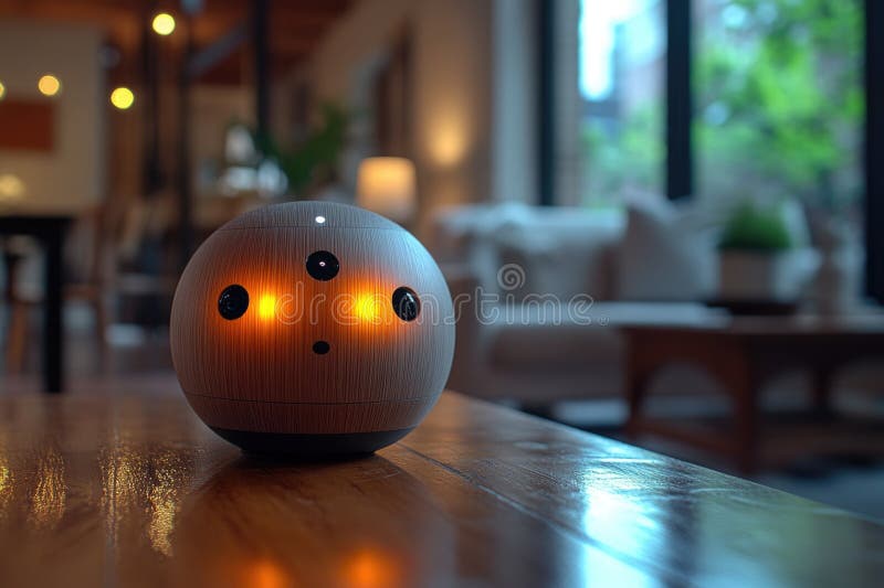 A Wooden Table with a Glowing Orb on Top, Ideal for Decorating or Using ...