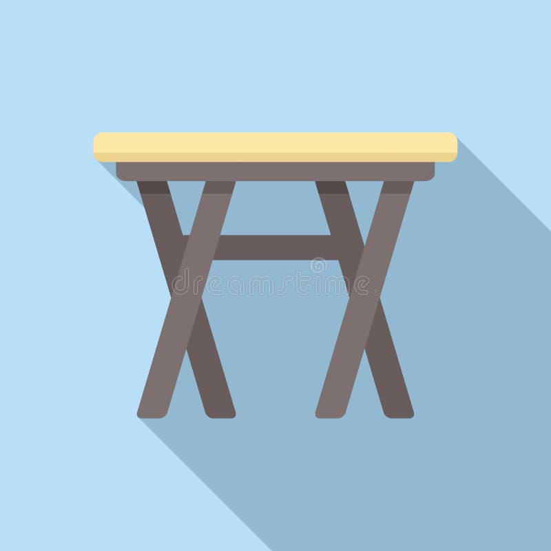 Wooden Table Icon Flat Vector. Yard Plan Stock Illustration ...