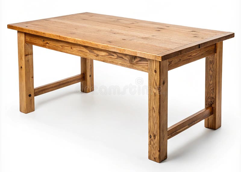Wooden Table Isolated Illustration on White Background Stock ...