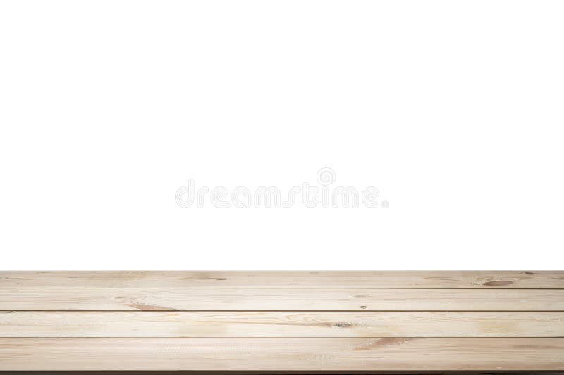 A Wooden Table is Isolated Over a White Background. the Table is Empty ...