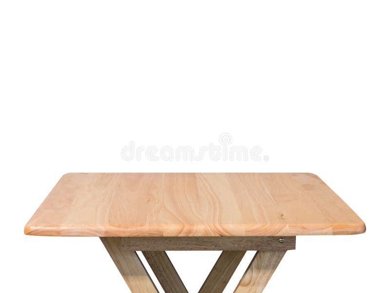 Wooden Table Isolated on White Stock Photo - Image of gardens, metal ...
